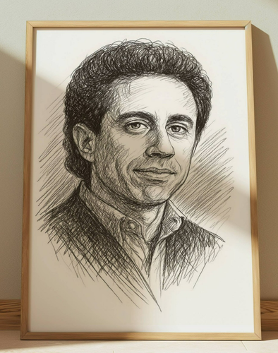 SEINFELD DRAWING PRINT PORTRAIT SKETCH 8" x 10" PRINT WALL ART | eBay