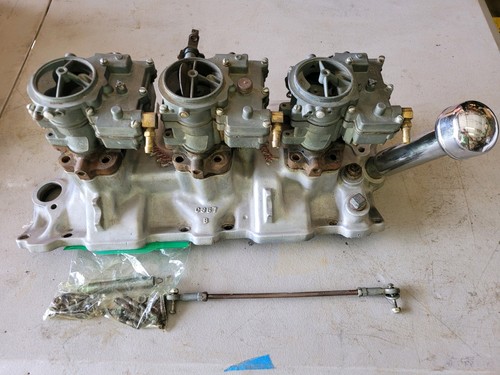 SBC Edelbrock C357 3X2 Tri Power Six Pack 3 Deuce 283 327 350 Rochester | eBay