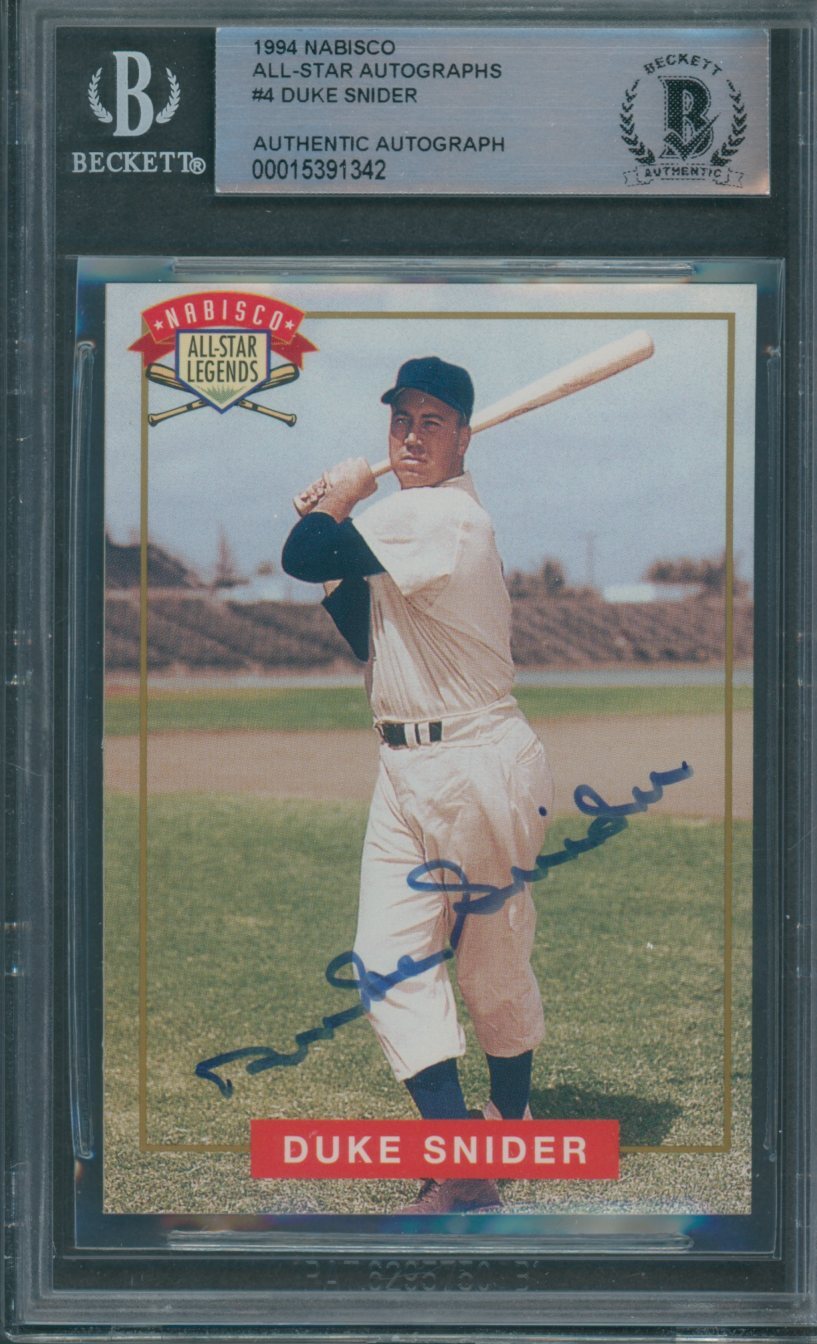 1994 Nabisco All-Star Autographs #4 Duke Snider Beckett Authentic ...