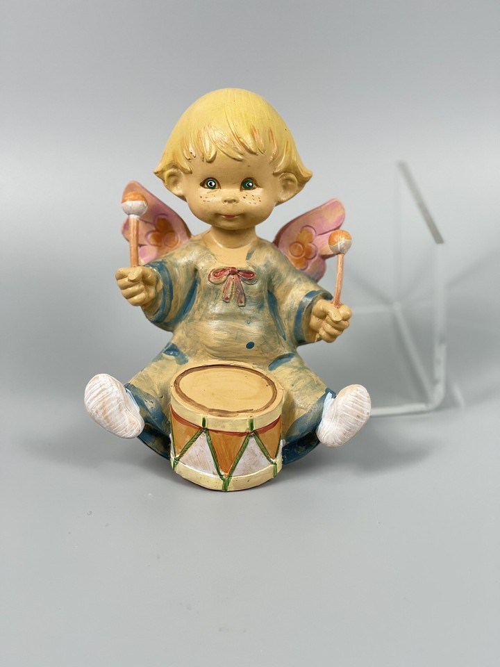 Vintage Fontanini Angel Cherub Wall Plaque Drummer Baby Italy Resin ...
