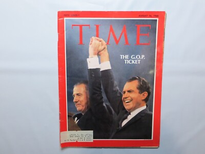 TIME Magazine August 16, 1968 Richard M. Nixon & Spiro Agnew 7U | eBay