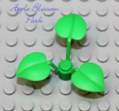 NEW Lego Bright GREEN PLANT Bush w/3 Leaves -City Minifig Garden Tree ...