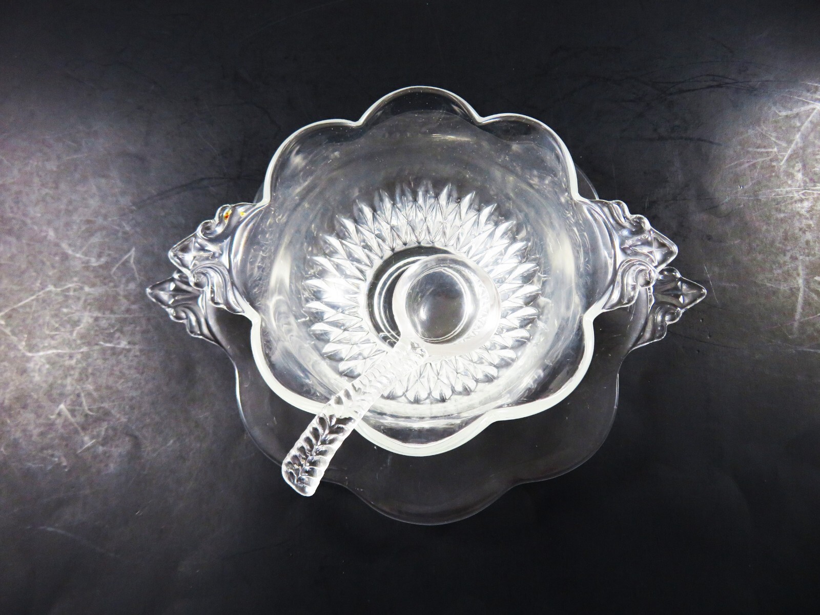 Duncan Miller Glass Bowl Underplate Spoon Diamond Stem Pattern 5375 Vtg ...