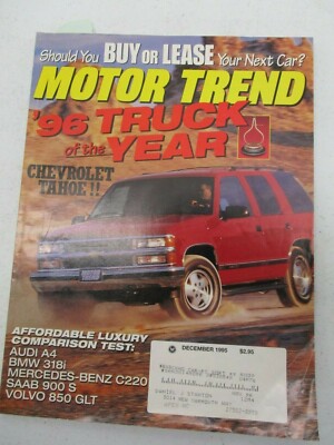 MOTOR TREND MAGAZINE DECEMBER 1995 CHEVROLET TAHOE TRUCK SUV MERCEDES ...