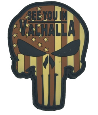 TAN PUNISHER See You Valhalla Skull Odin Viking Patch PVC | eBay