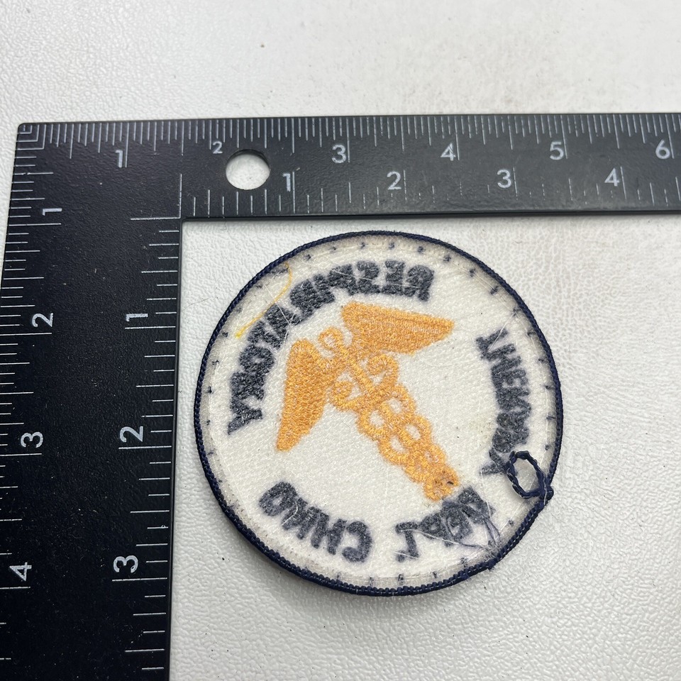 Vintage, Has Stain, RESPIRATORY THERAPY CHNO Patch Rod of Caduceus ...