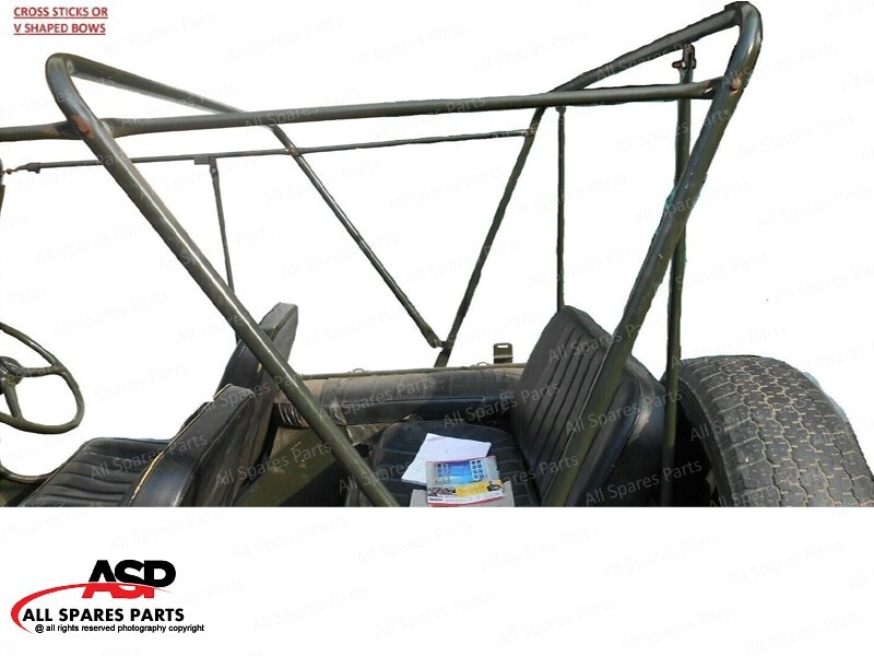 Complete Set of Straight Bows (Frame for Soft Top) For CJ JEEP WILLYS ...