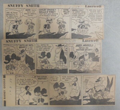 (312) "Snuffy Smith" Dailies by Fred Laswell from 1959 Size: 3 x 8 ...