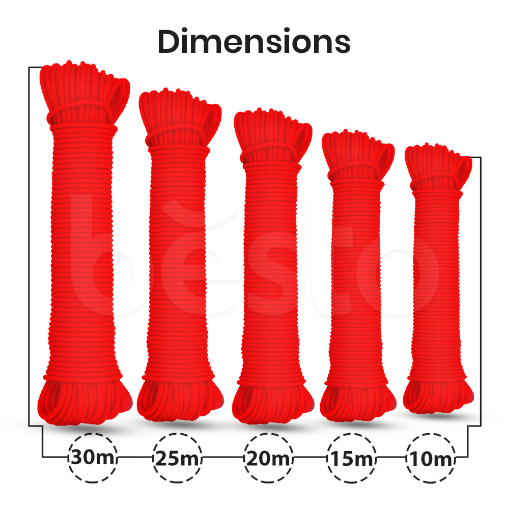 Plastic Strong Core Rope Washing Clothes Dryer Line Twine 10/15/20/25 ...