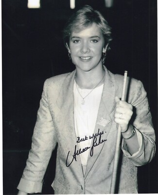 Allison Fisher signed 8x10 photo pro pool snooker legend billiards MBE ...