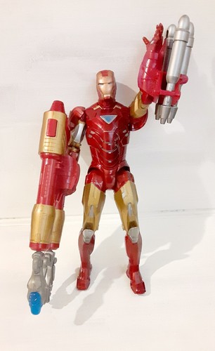 2010 Marvel Hasbro Combat Talking Iron Man 10" Action Figure With ...