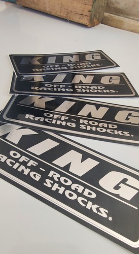 Lot of 4 RARE Black Metallic King Shocks racing decals. Off-road Truck ...