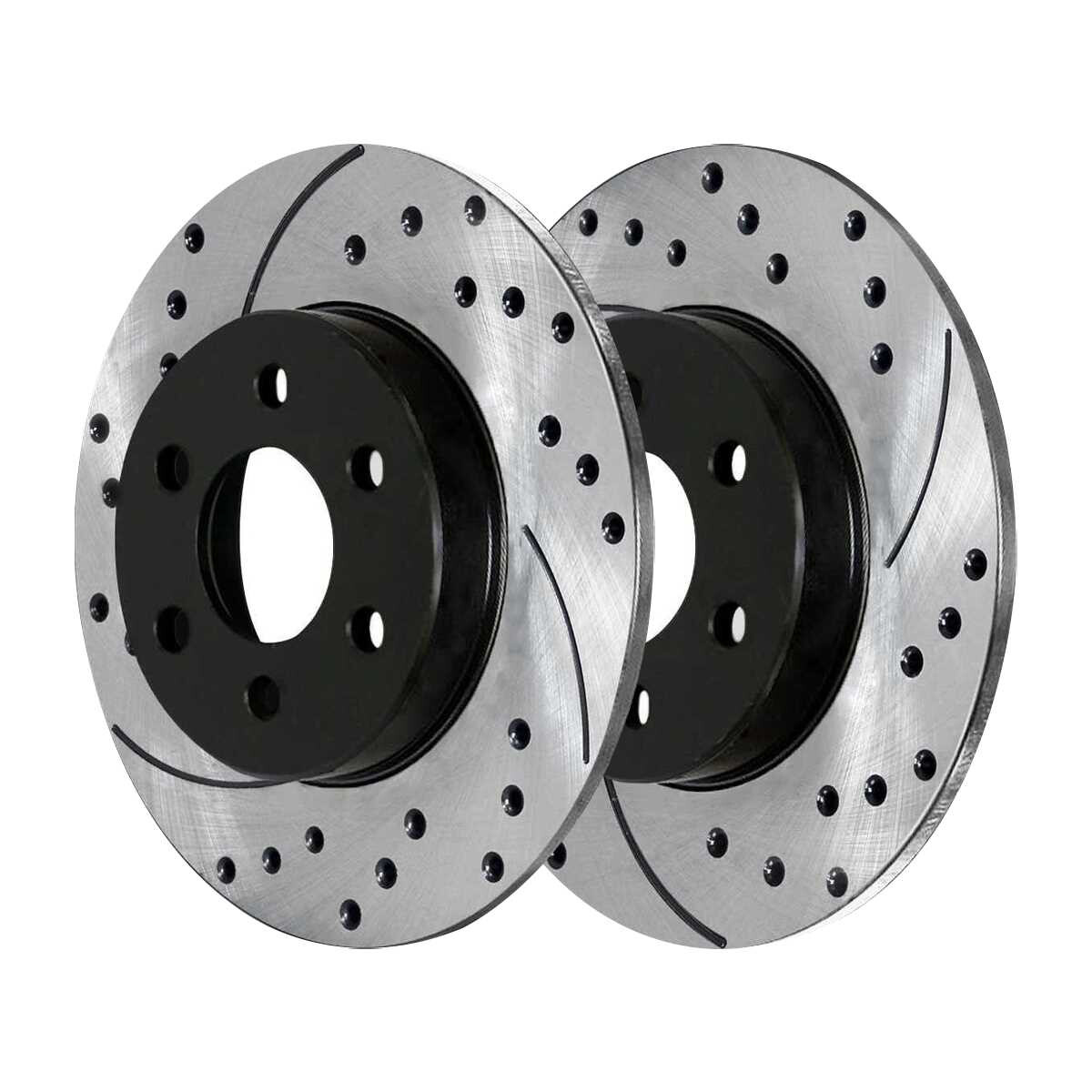Front & Rear Drilled Slotted Brake Rotors Black Set of 4 for Nissan ...