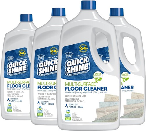 Quick Shine Multi Surface Floor Cleaner 64oz, 4Pk | 64 Fl Oz (Pack of 4 ...