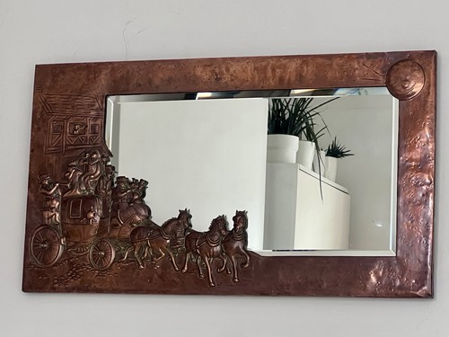Stunning,VICTORIAN 1900 Arts & Crafts Rectangular Copper Mirror. | eBay UK
