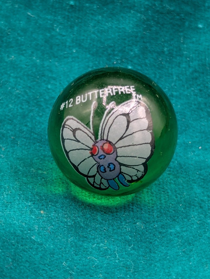 POKEMON 2000 # 12 BUTTERFREE GLASS CHARACTER MARBLE COLLECTIBLE VINTAGE ...