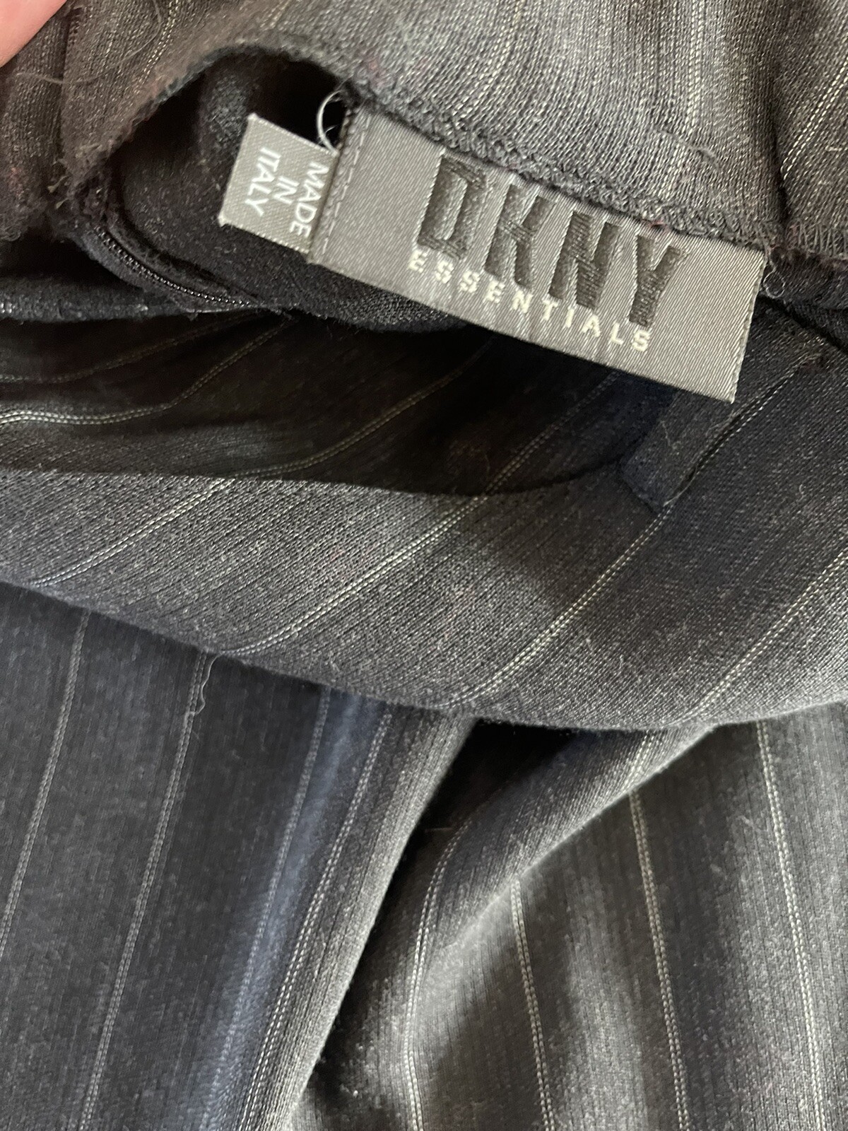 DKNY Essentials Suit Charcoal Pinstripe Blazer Skirt… - Gem