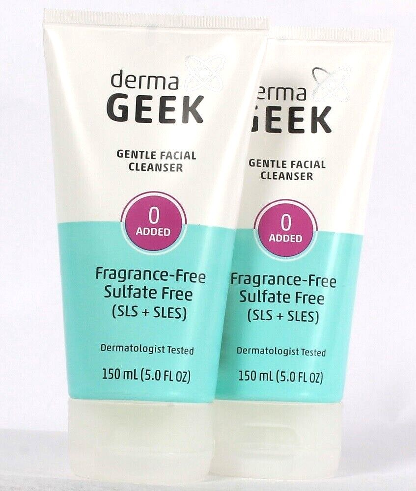 2 Count Derma Geek 5 Oz Fragrance & Sulfate Free Gentle Face Cleanser ...