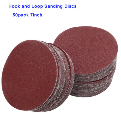 7inch Round Sandpaper Disk Sand Sheets Grit 80 Hook and Loop Sanding ...