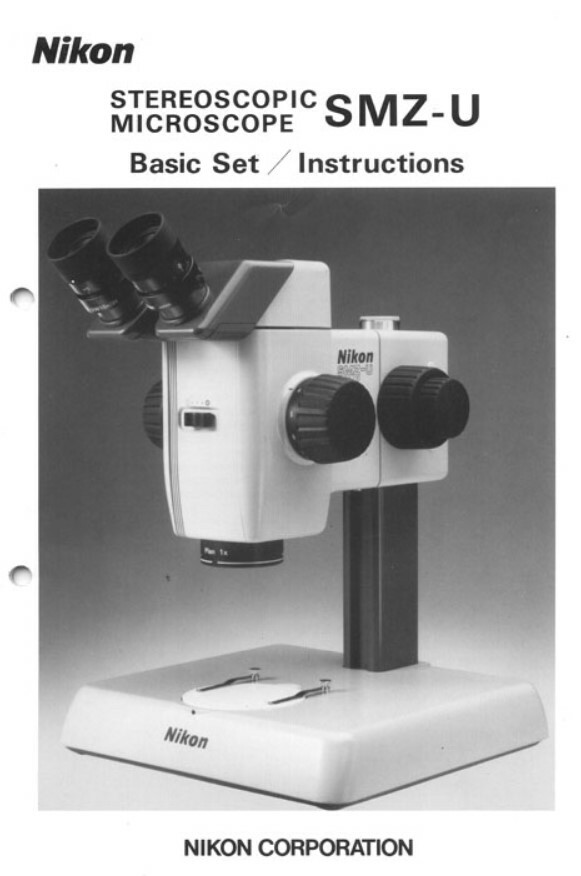 Nikon SMZ-U Stereo Microscope Instruction Manual on CD | eBay