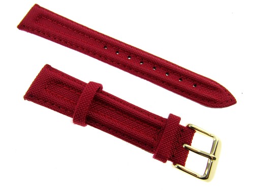 18mm Red Fabric Padded Double Ridged Watch Strap (Cloth) | eBay