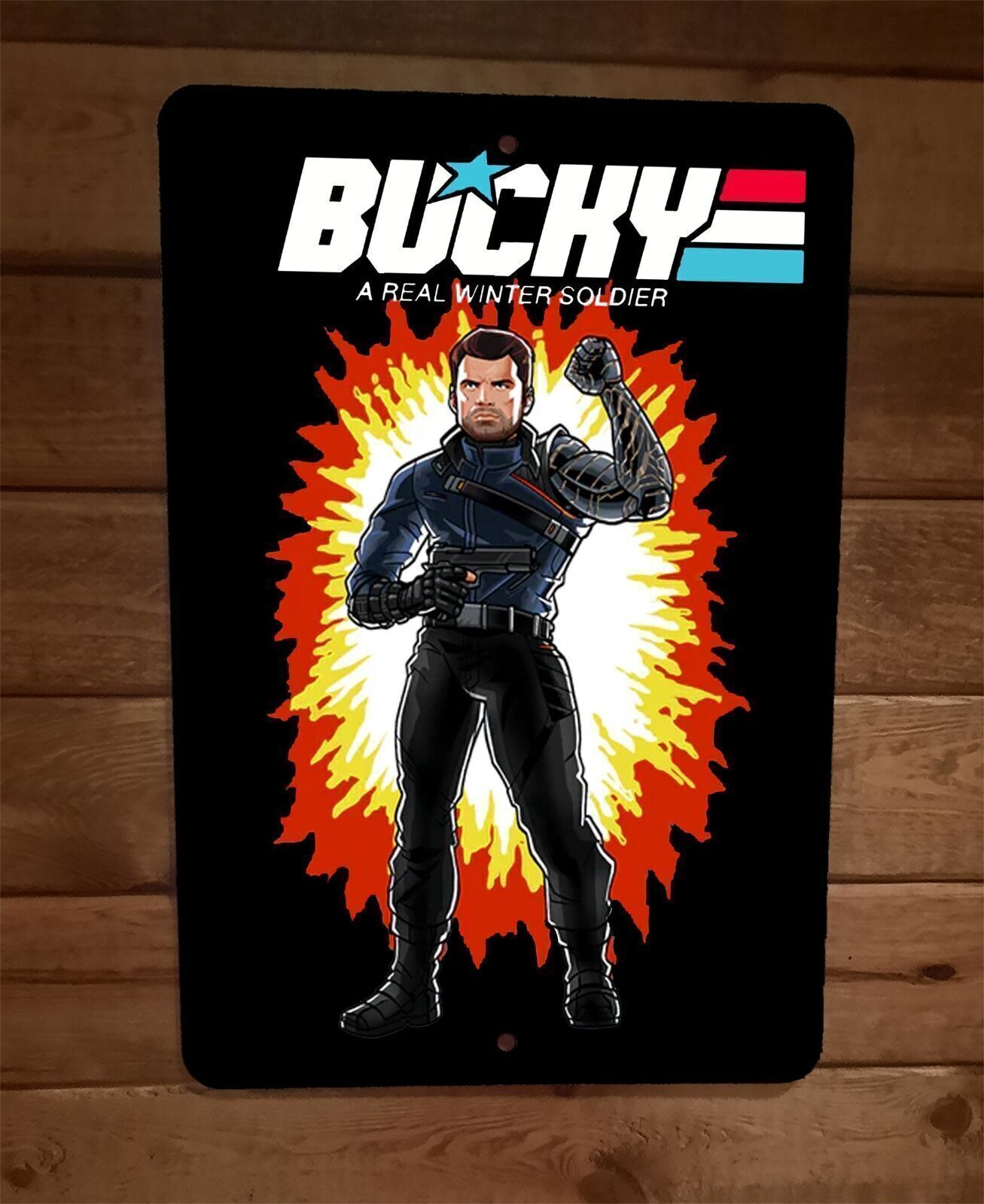 Bucky a Real Winter Soldier GI Joe Marvel Avengers Parody 8x12 Metal ...