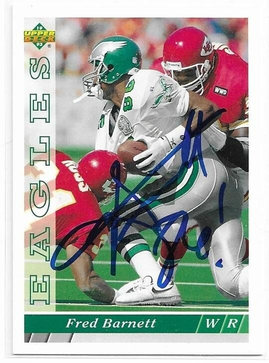 FRED BARNETT Autographed Signed 1993 Upper Deck card #148 Philadelphia ...