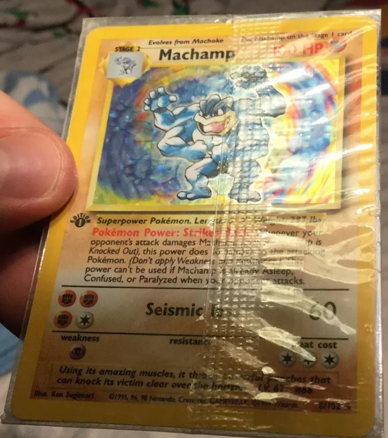 New/FactorySealed 1ST EDITION RARE HOLO FOIL MACHAMP POKÉMON CARD! 8/ ...