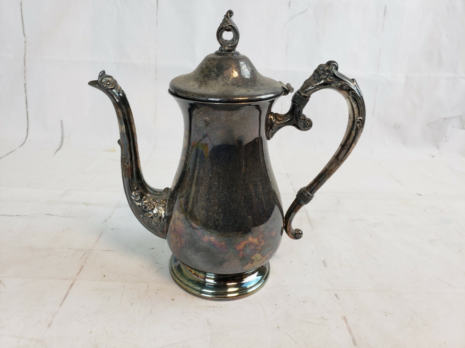 Vintage Pilgrim Silverplate Tea Coffee Pot With Floral Design A48 | eBay
