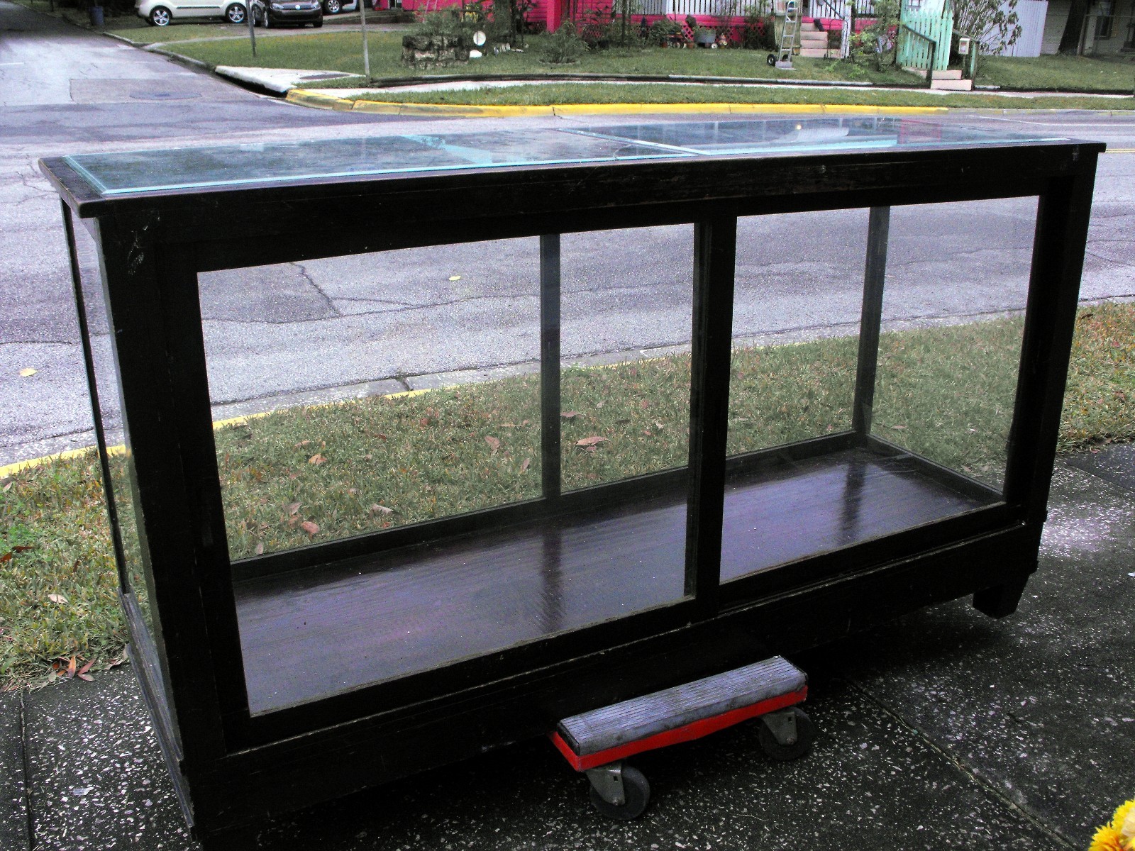 Antique Footed Wood General Store Display Counter & Shelving 71"Wx40"H ...