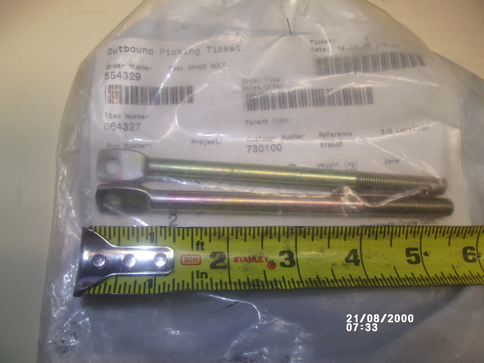 Manitowoc National Crane Care 864327 Set of 2 Spade Bolts | eBay