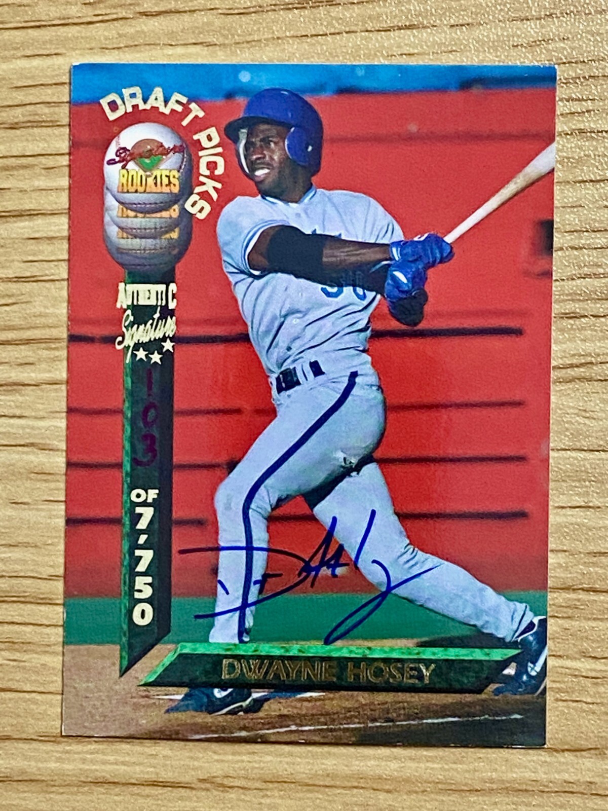 1994 AUTHENTIC SIGNATURE ROOKIES AUTO DRAFT PICKS DWAYNE HOSEY #93 103/ ...