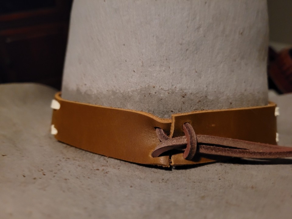 Leather Hatband - Down Under Style Custom Brown Leather (hatband only ...