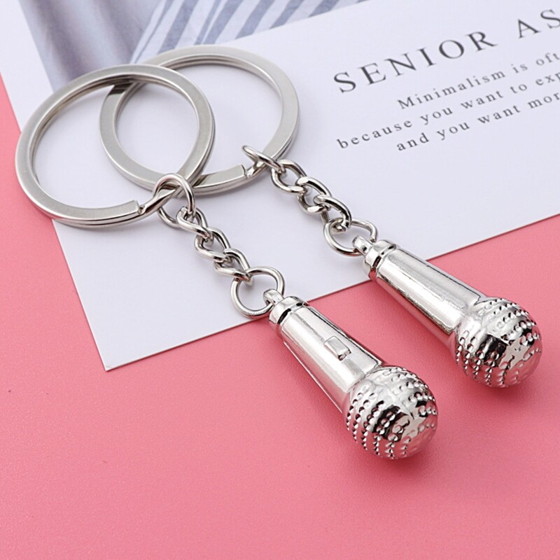 Microphone Keychain Keyring Car Bag Pendant Ornament Handbag Jewelry ...
