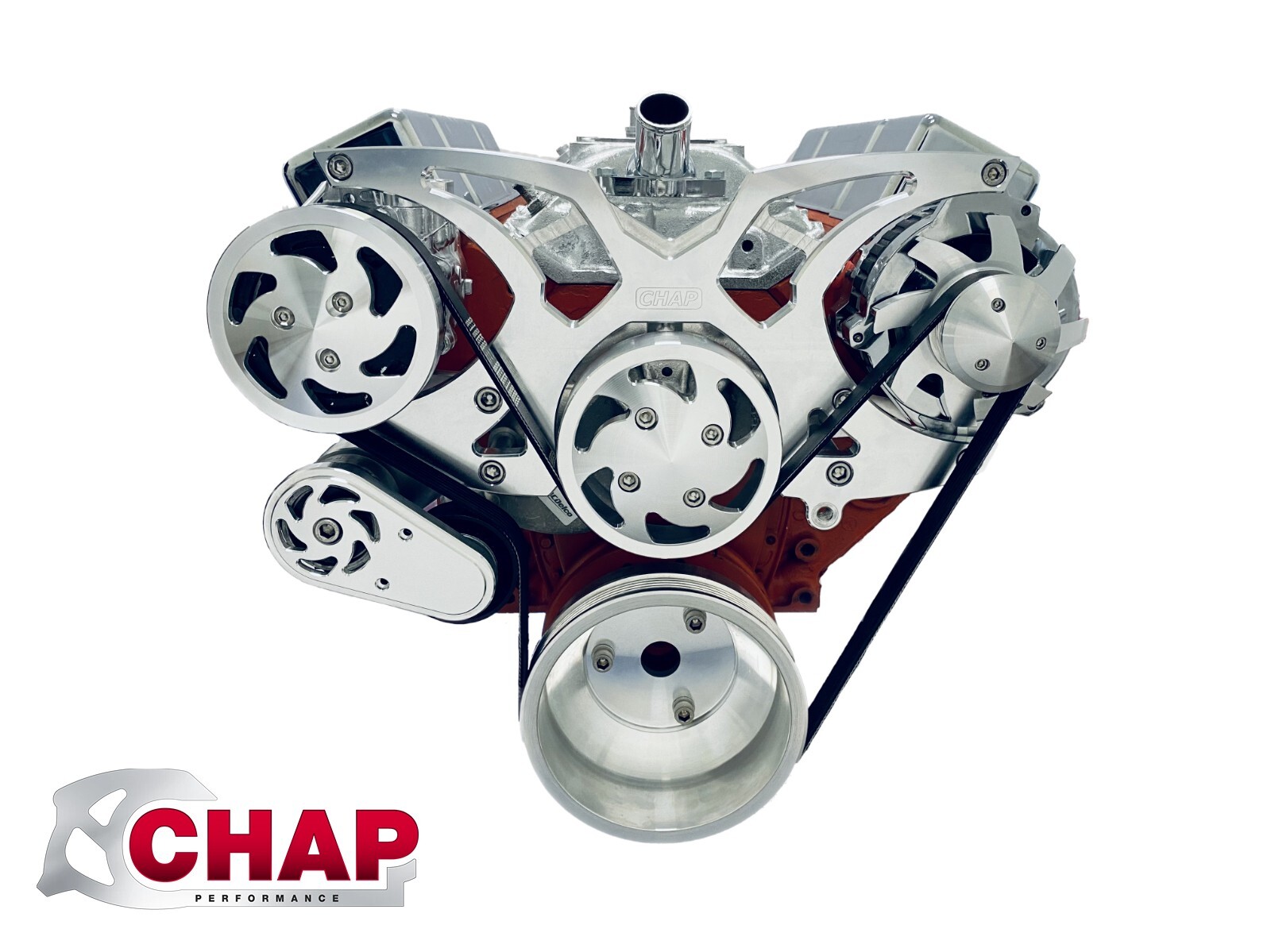 Small Block Chevy Serpentine Pulley Conversion Kit ALT A/C SBC 350 ...