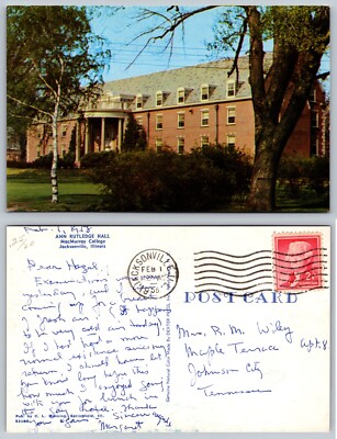 Ann Rutledge Hall MacMurray College Jacksonville Illinois IL Postcard ...