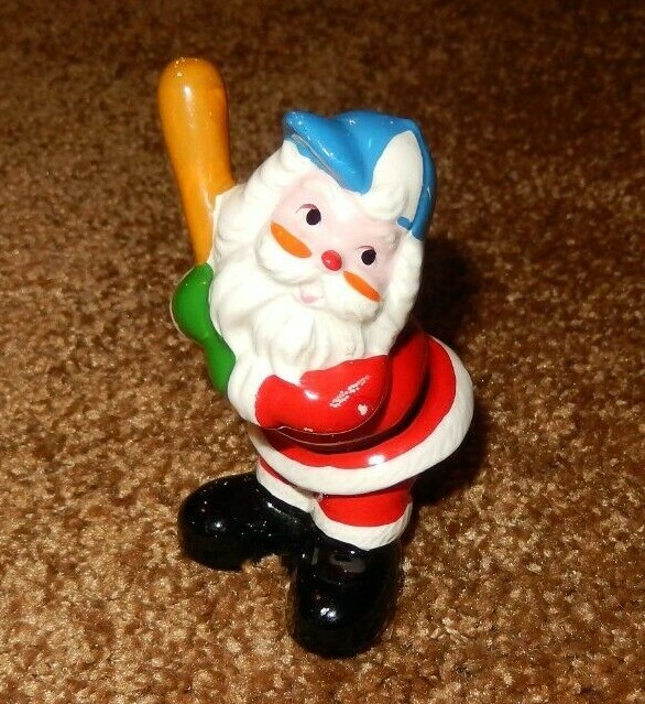 VTG SILVESTRI CERAMIC SANTA FIGURINE PLAYING BASEBALL HOLDING BAT | eBay