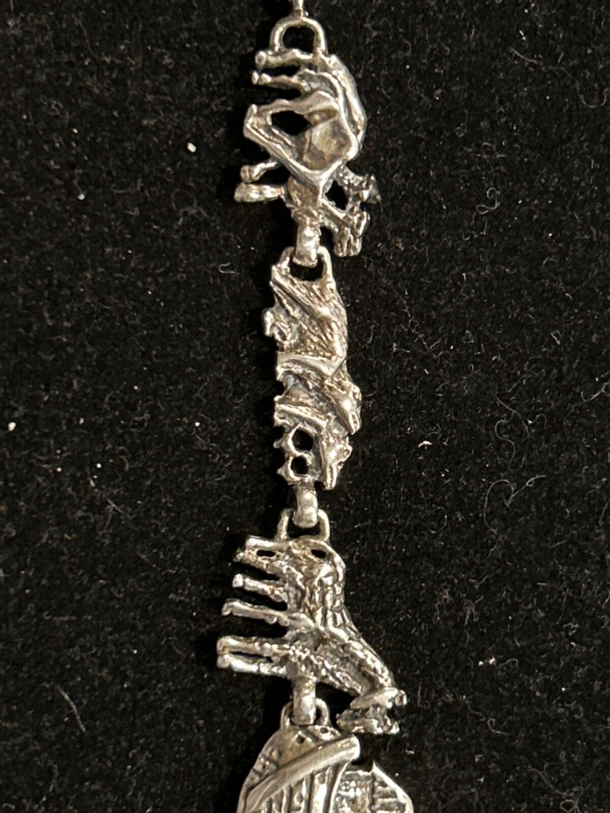 STERLING SILVER NOAHS ARK & ANIMALS TEXTURED LINK BRA… - Gem