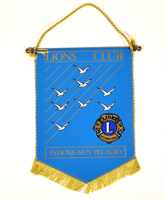 Vintage Lions Club International Banner Flag Padova San Pelagio Italy ...