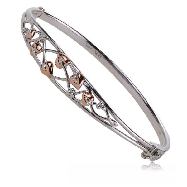 Clogau Bangle Tree of Life 17cm Sterling Silver, 9ct Welsh Rose Gold ...