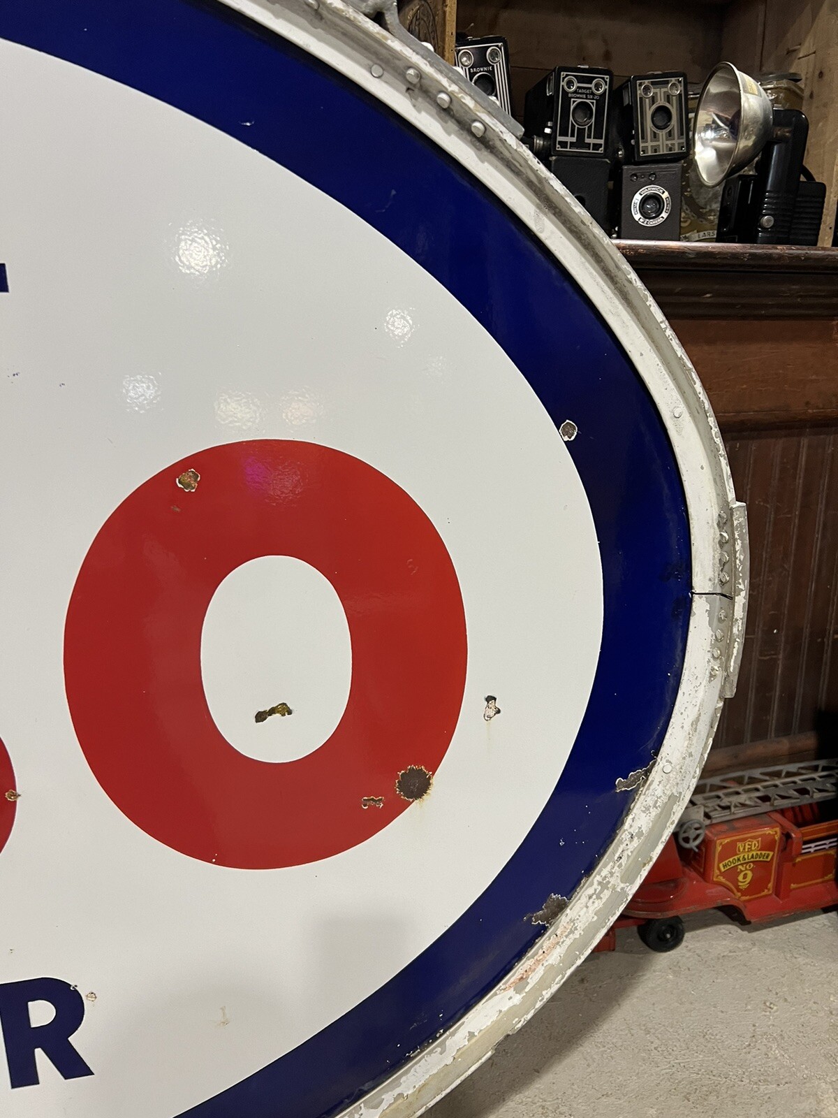 Original Double Sided Porcelain Imperial Esso Dealer Sign | eBay