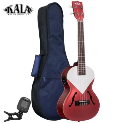 Kala KA-JTE-CHRD Archtop Tenor Acoustic Electric Ukulele Chicago Red ...