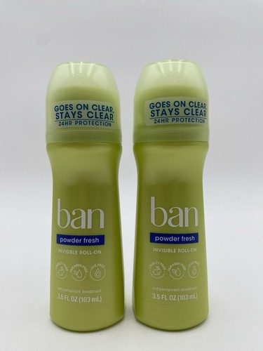 Ban Roll-On Antiperspirant Deodorant, Powder Fresh, 3.5 Oz, Pack of 2 ...