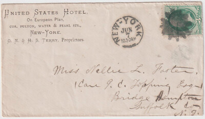 United States Hotel New York NY illust advt cover Full illust back ...