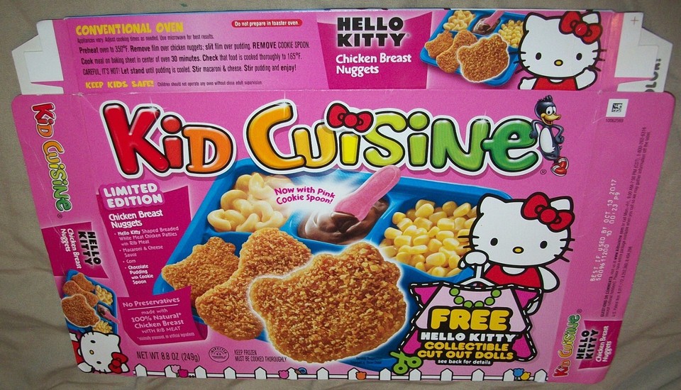 SCARCE 2016 KID CUISINE HELLO KITTY TV DINNER EMPTY DISPLAY BOX CUT OUT ...