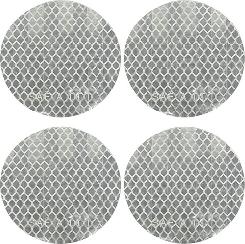Amber/Red/White 3" Round High Vis Reflective Stick-On Reflector DOT-SAE ...