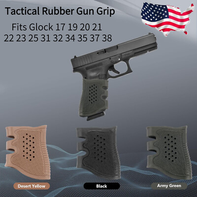 Tactical Rubber Gun Grip for Glock 17 19 20 21 22 23 25 31 32 34 35 37 ...