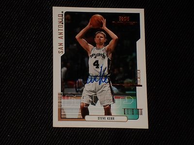 STEVE KERR 2000-01 UD MVP SIGNED AUTOGRAPHED CARD #4 SAN ANTONIO SPURS ...