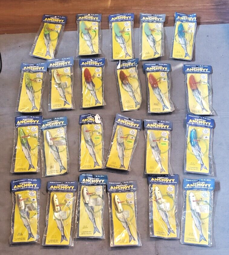 Lot of 23 Krippled Anchovy Baitfish Rig Complete Rigs for 4 - 7 ...