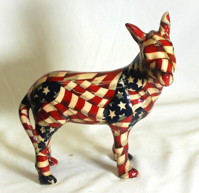 Patriotic Mule Donkey Figurine Red White & Blue | eBay